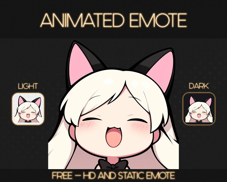 SINGING NEKO GIRL [ Gif and Png Emoticon ], Asset for Content Creator ...