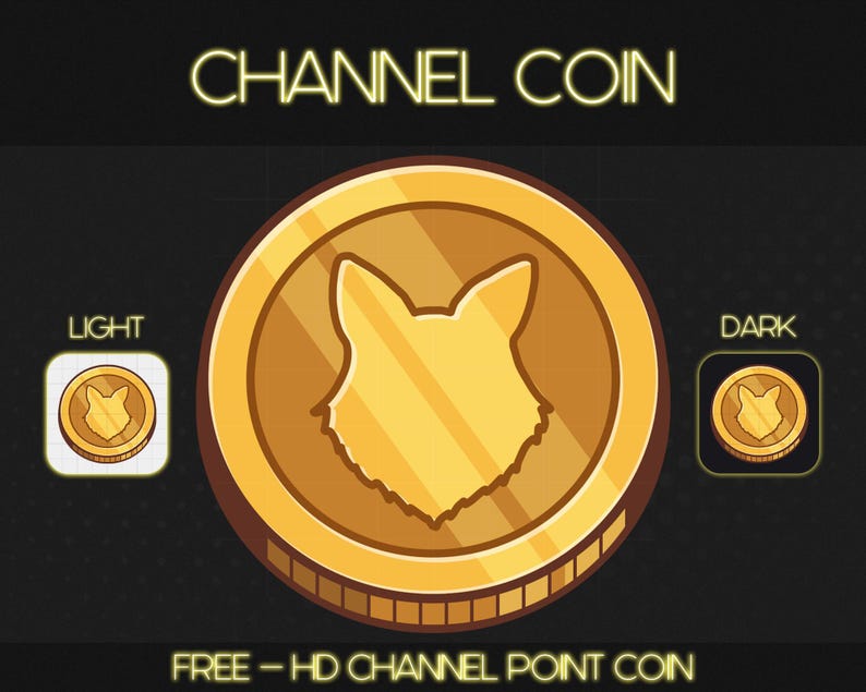 WOLF HEAD COIN Coin Channel Points Designed for Twitch, Discord, Subs ...