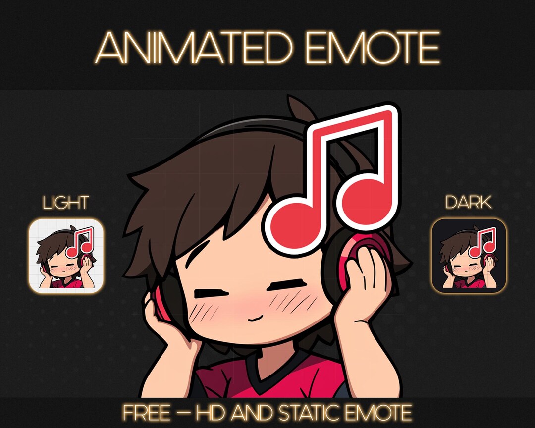 MALE MUSIC LISTENER [ Gif and Png Emoticon ], Asset for Content Creator ...