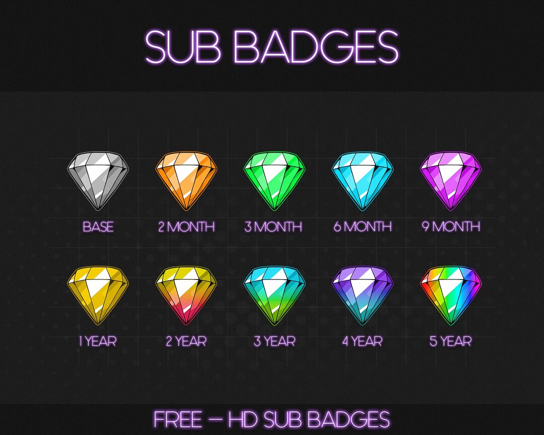 DIAMOND BADGE PACK [ Subscriber Icon ], Png Format, Asset for Content ...