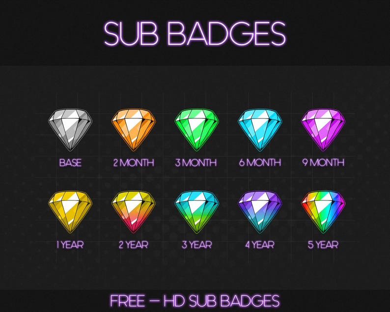 DIAMOND BADGE PACK [ Subscriber Icon ], Png Format, Asset for Content ...