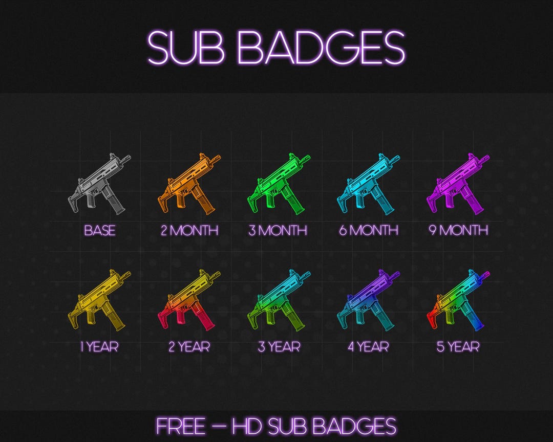 MP7 SUBMACHINE GUN [ Subscriber Icon ], Png Format, Asset for Content ...