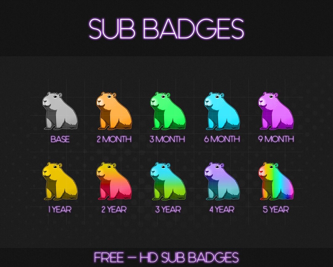 CUTE CAPYBARA PACK [ Subscriber Icon ], Png Format, Asset for Content ...