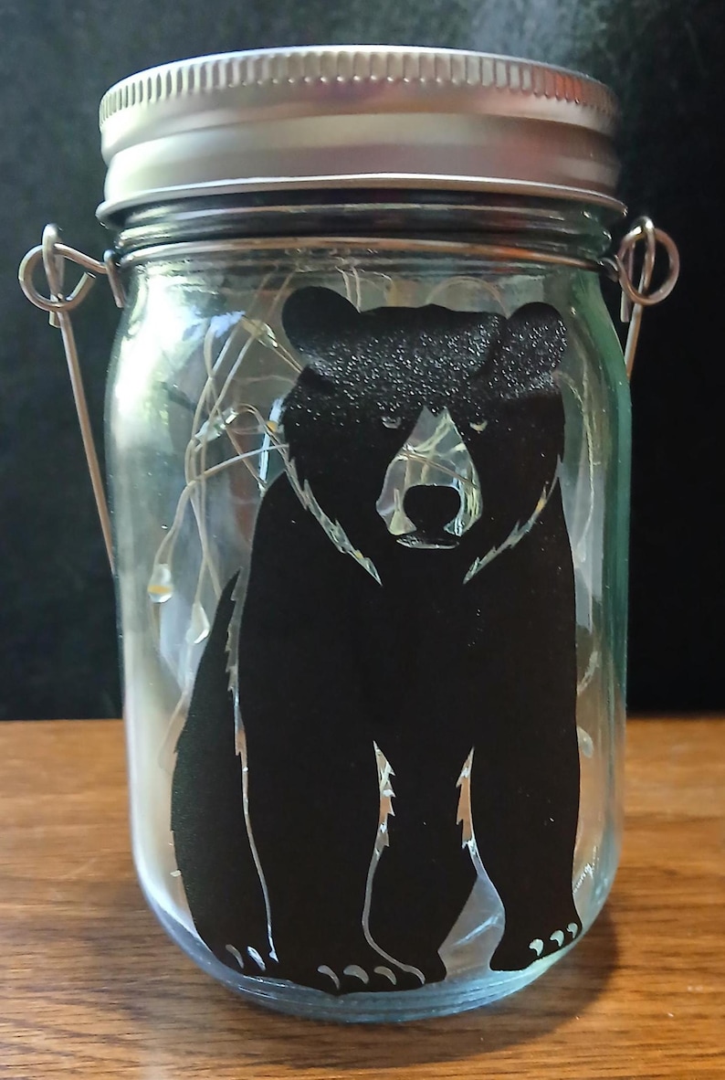 Black Bear Solar Lantern Small Fairy Light Solar Lantern - Etsy