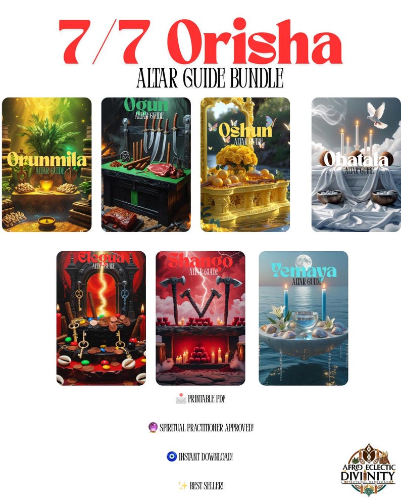 7/7 Orisha Altar Guide Bundle | Elegua, Yemaya, Obatala, Shango ...