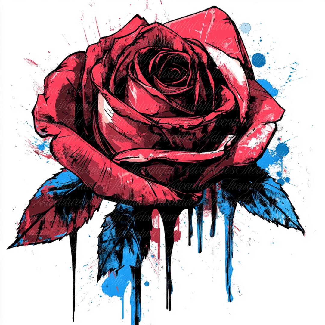 Graffiti Rose Clipart Bundle – 15 Urban Rose Graphics, Street Art ...