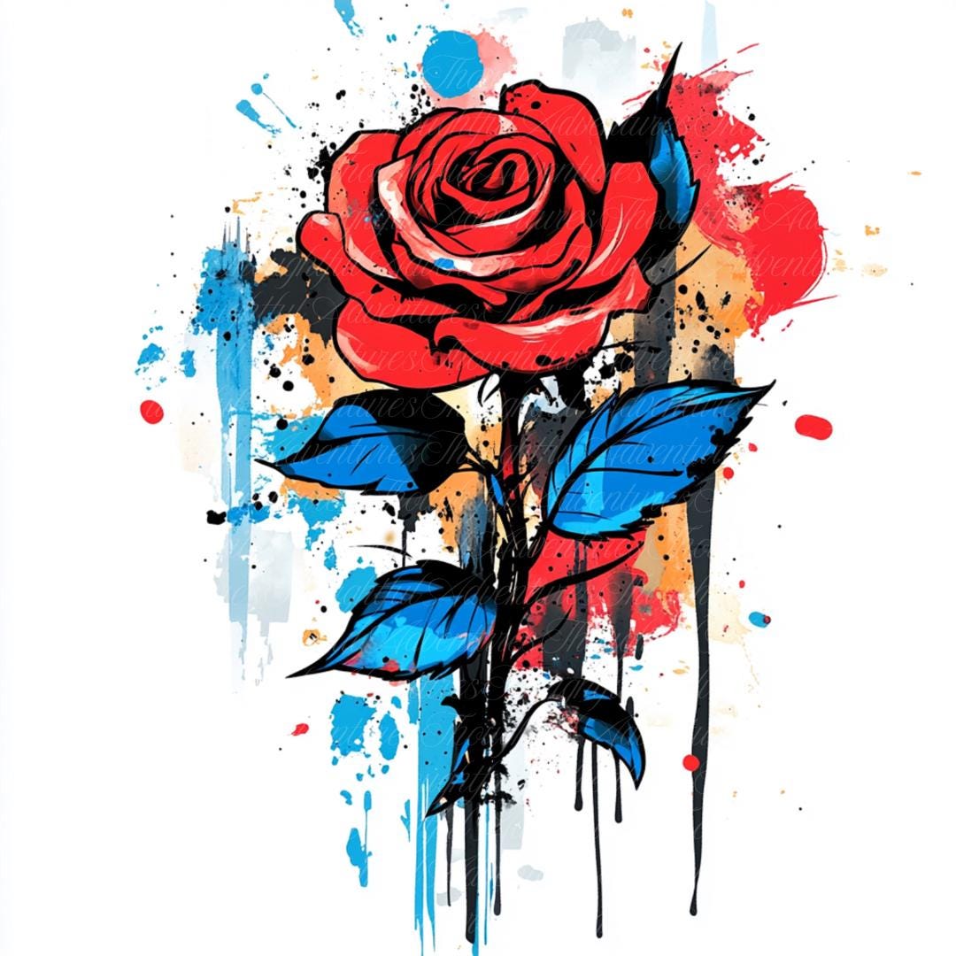 Graffiti Rose Clipart Bundle – 15 Urban Rose Graphics, Street Art ...