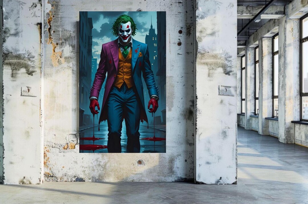 Gothic Joker Art Print, Joker Digital Download, Dark Joker Wall Poster ...