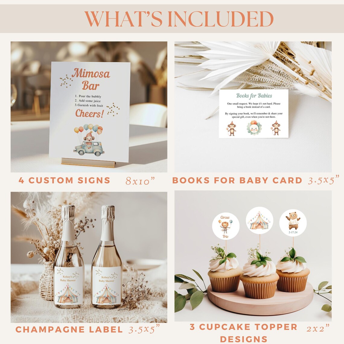 Circus Triplet Baby Shower Bundle, Circus Baby Shower, Baby Shower ...