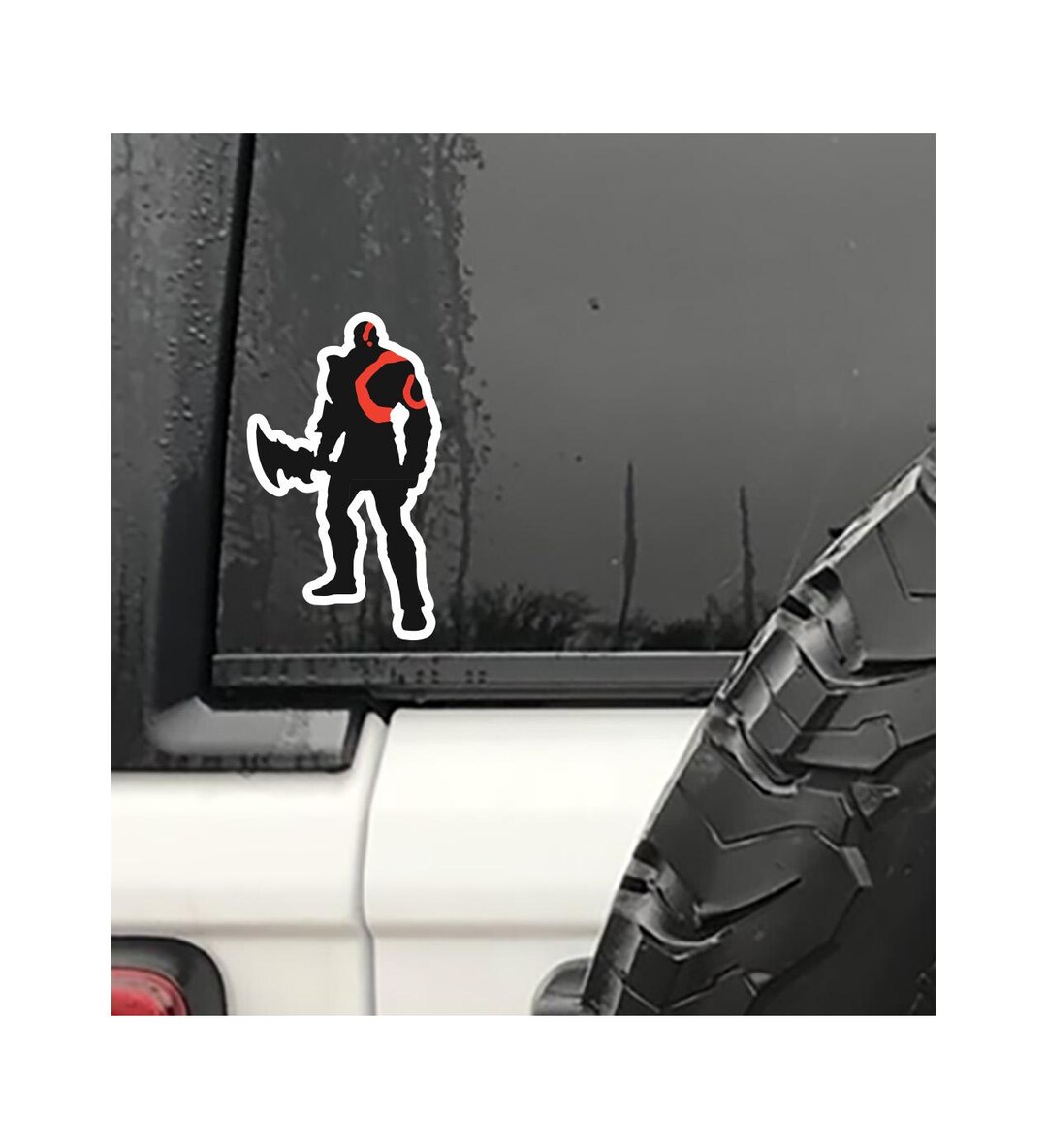Kratos Silhouette Printed Decal Car Bumper Truck Window Laptop Cooler ...