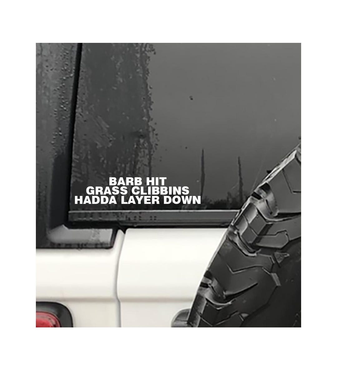 Barb Hit Grass Clibbins Vinyl Decal Car Bumper Truck Window Laptop ...