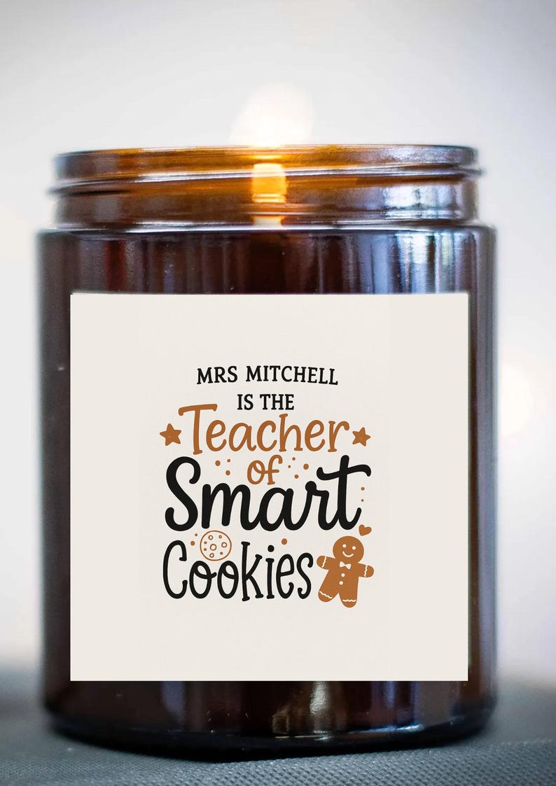 Personalized Teacher Candle Label Mrs. Mitchell is the Teacher of Smart ...