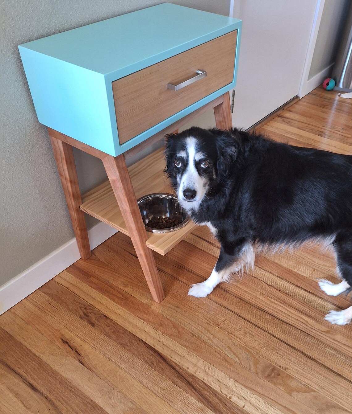 Dog Feeding Station With Food Storage Drawer/ Pet Feeder - Ocean Mist ...