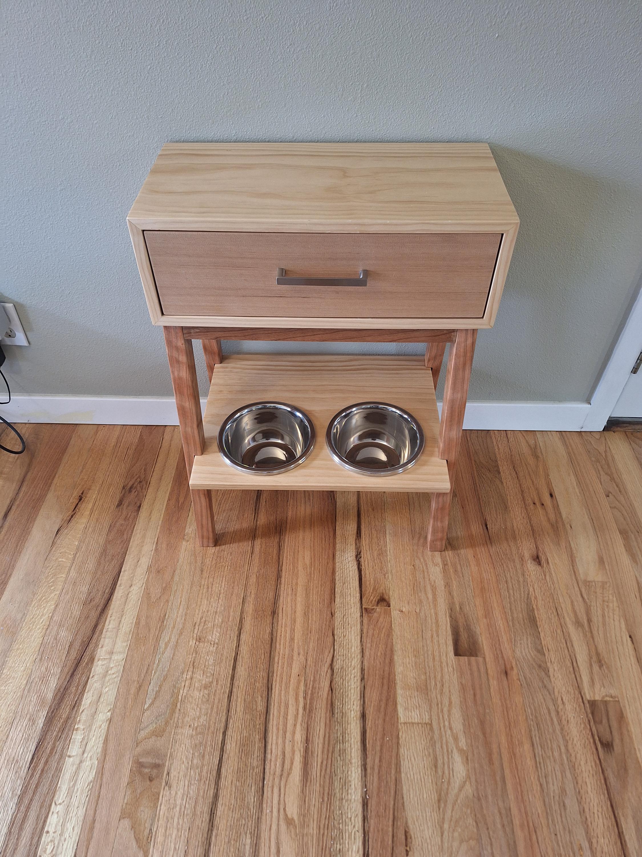 Dog Feeding Station With Food Storage Drawer/ Pet Feeder - Natural - Etsy