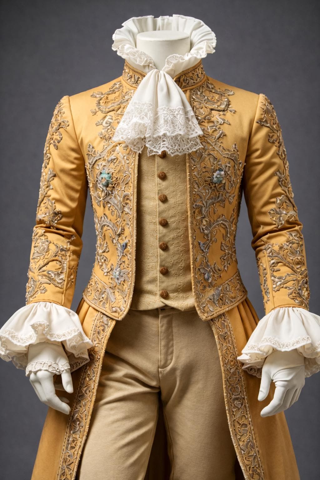 18th Century Rococo Men's Coat: Gold Embroidered Nobleman Costume - Etsy