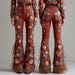 Rust Brown Floral Embroidered Cowgirl Outfit: Vintage Rodeo Style Shirt ...