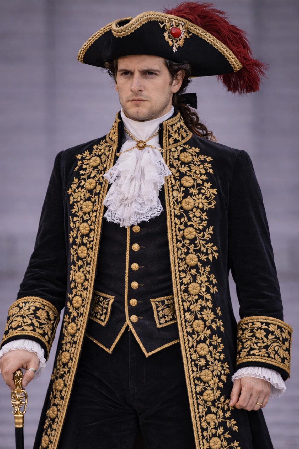 Baroque Rococo Men's Suit | Black Velvet 18th Century Captain Costume ...