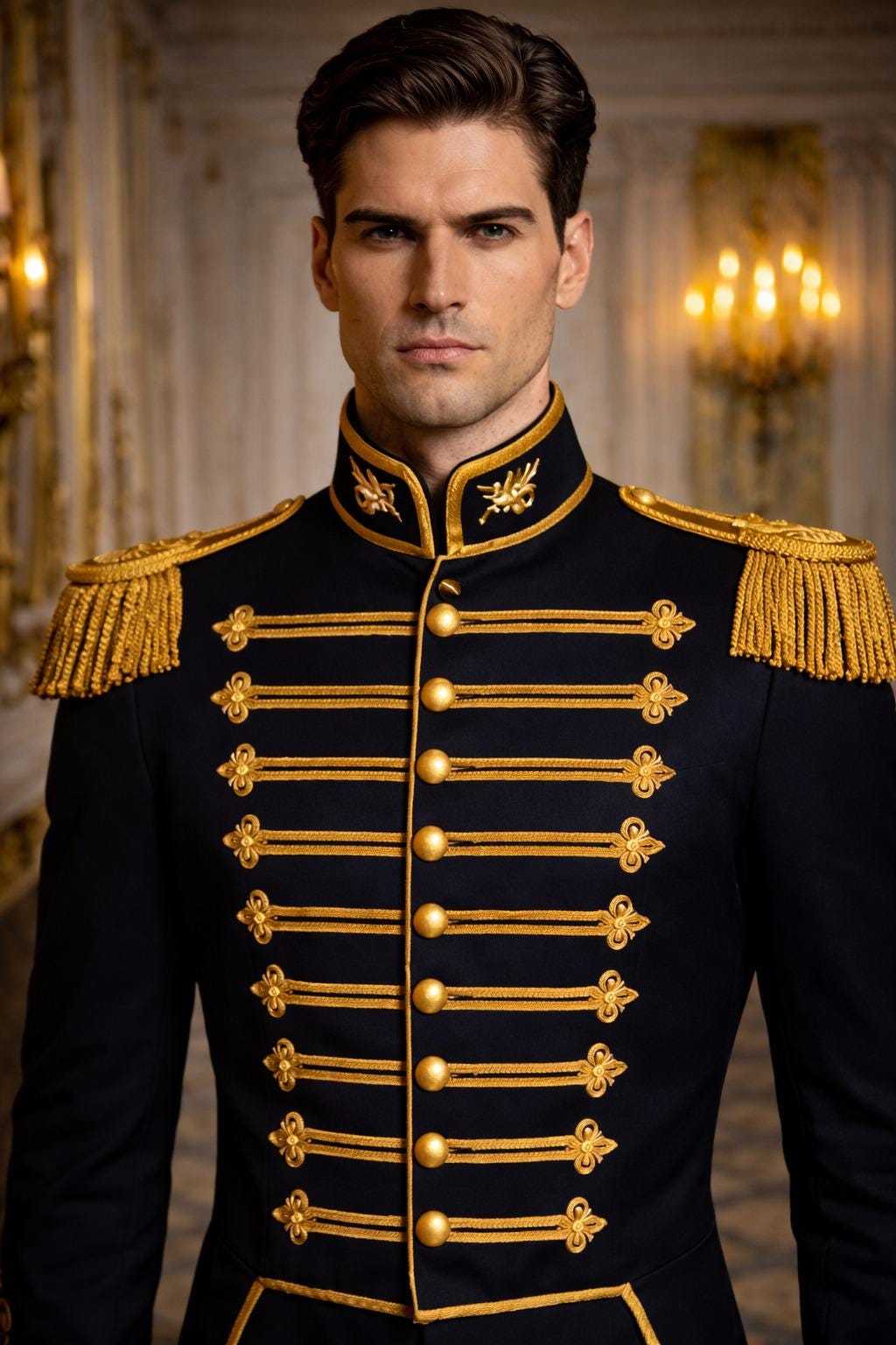 Hussar Suit – Men's Black & Gold Military Uniform, Ceremonial Coat and ...