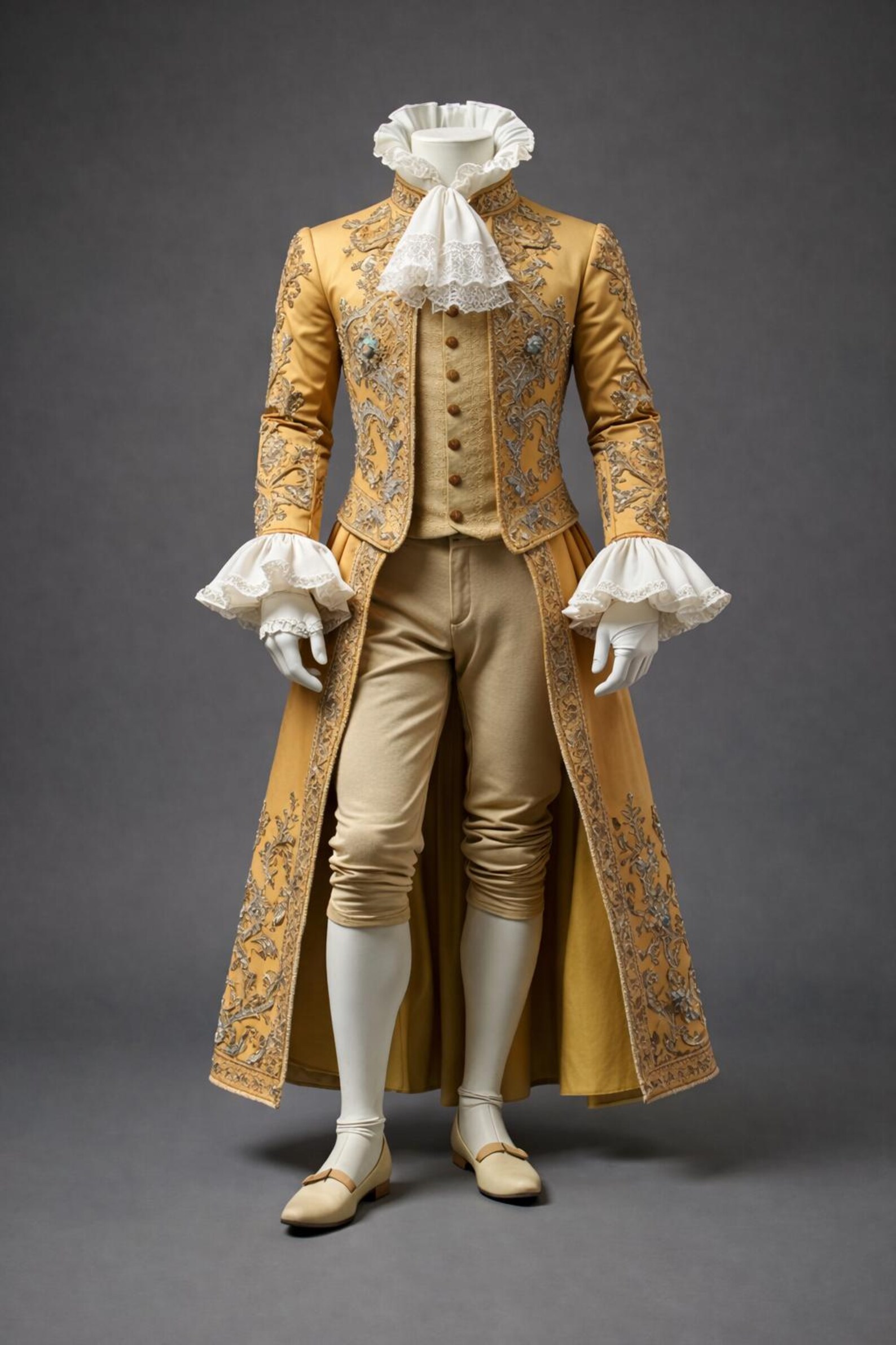 18th Century Rococo Men's Coat: Gold Embroidered Nobleman Costume - Etsy