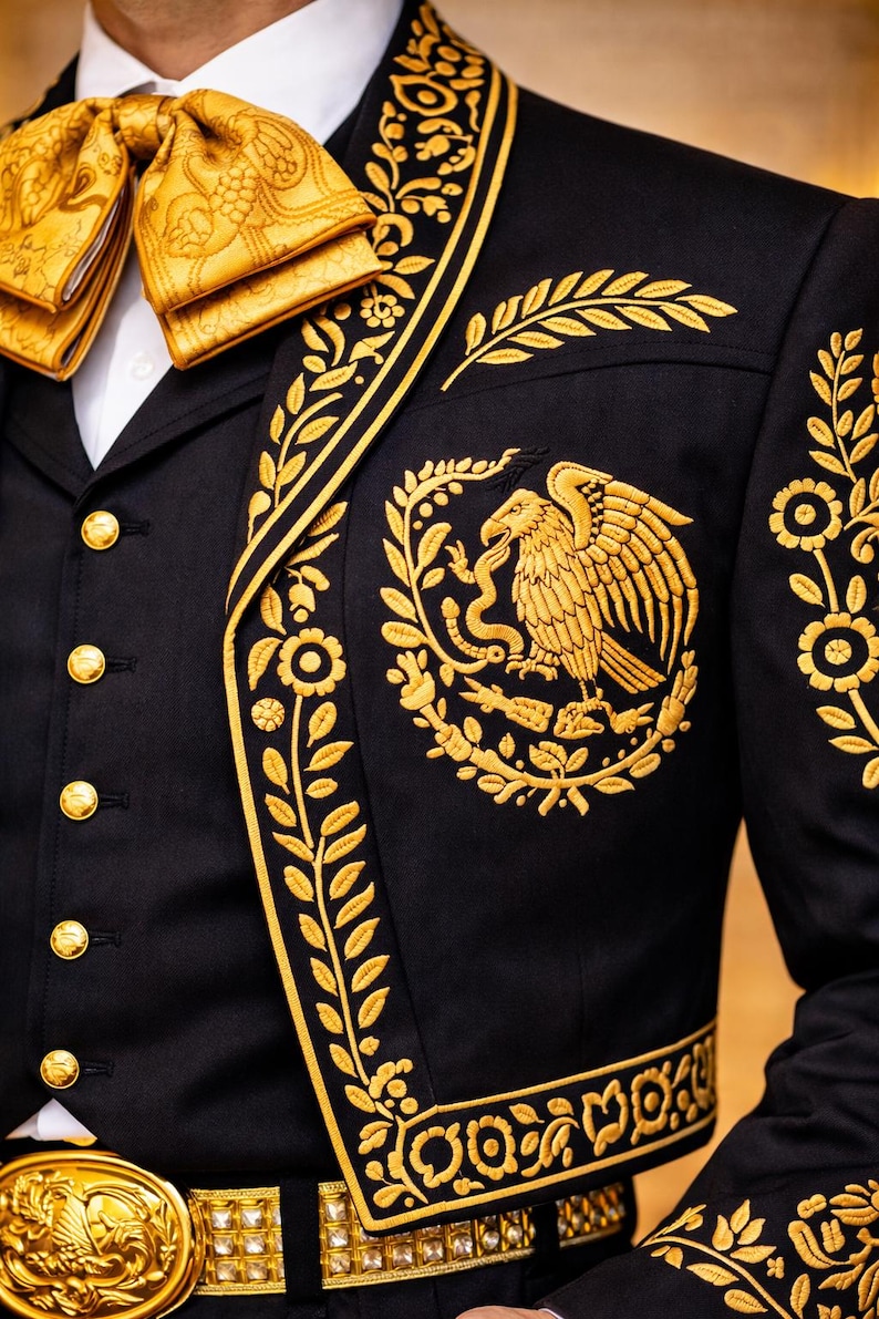 Hand-embroidered Black Cotton Mariachi Suit | Custom Charro Outfit - Etsy