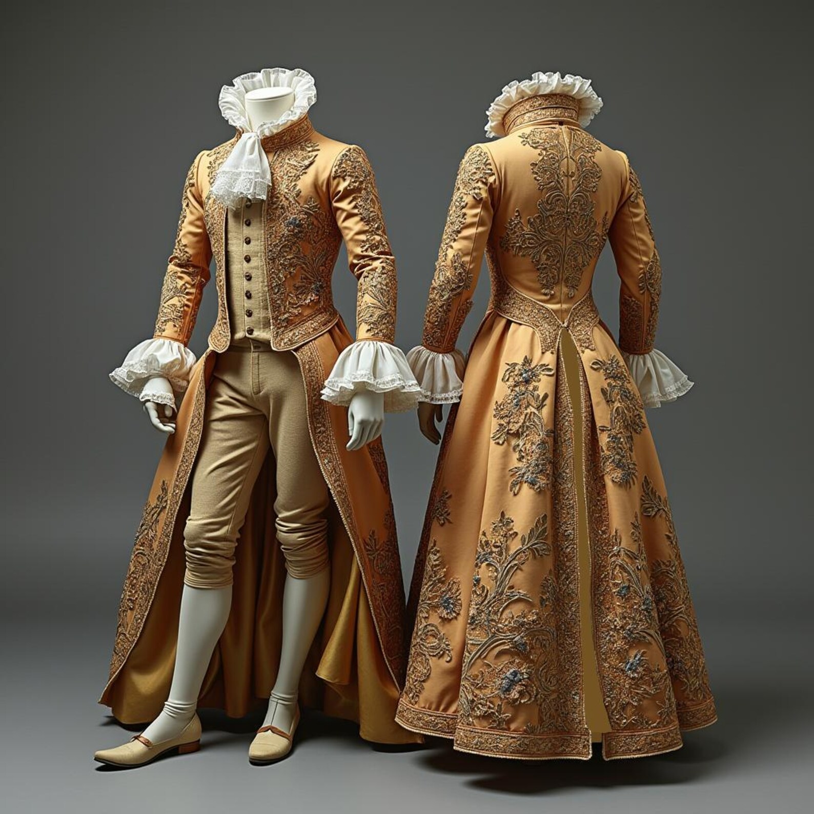 18th Century Rococo Men's Coat: Gold Embroidered Nobleman Costume - Etsy