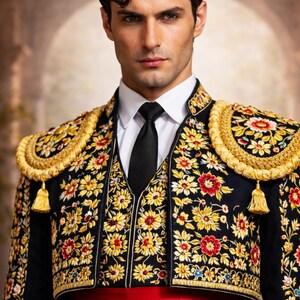 Embroidered Matador Suit – Black & Gold Toreador Outfit, Couture ...