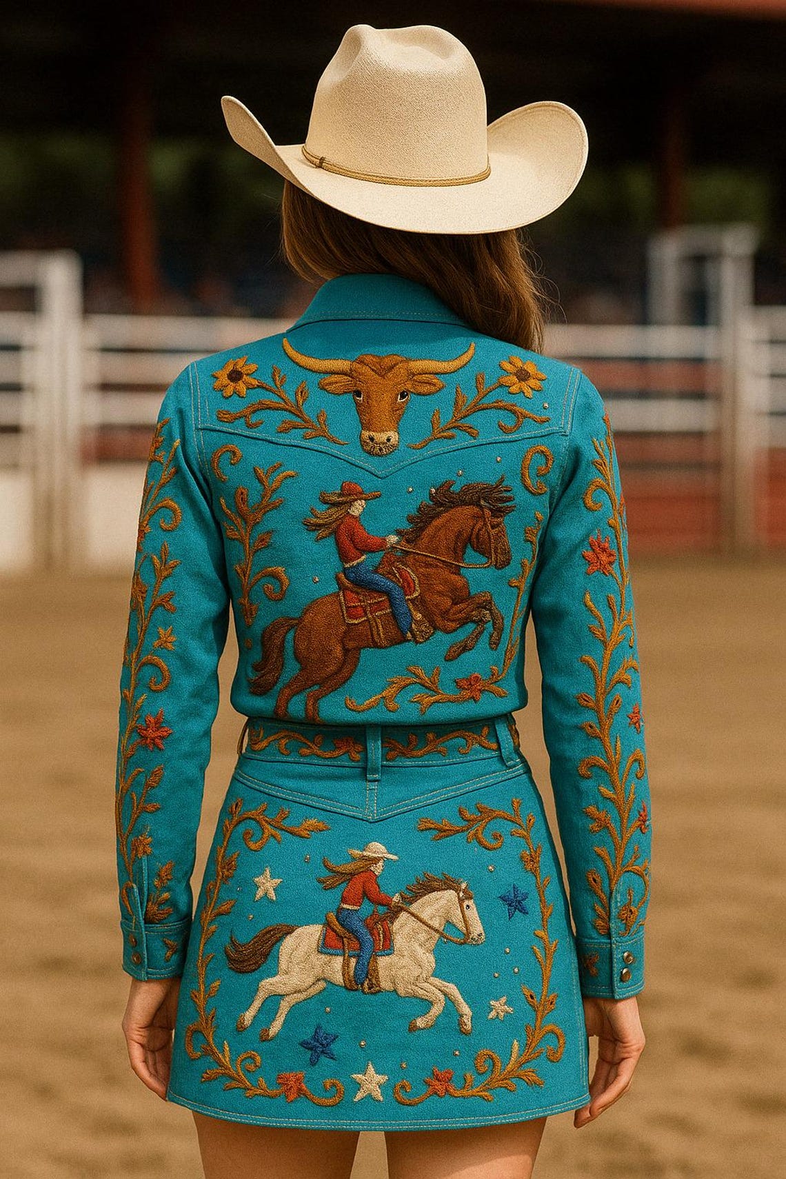 Rodeo Queen Embroidered Western Skirt Dress Custom Cowgirl Western ...