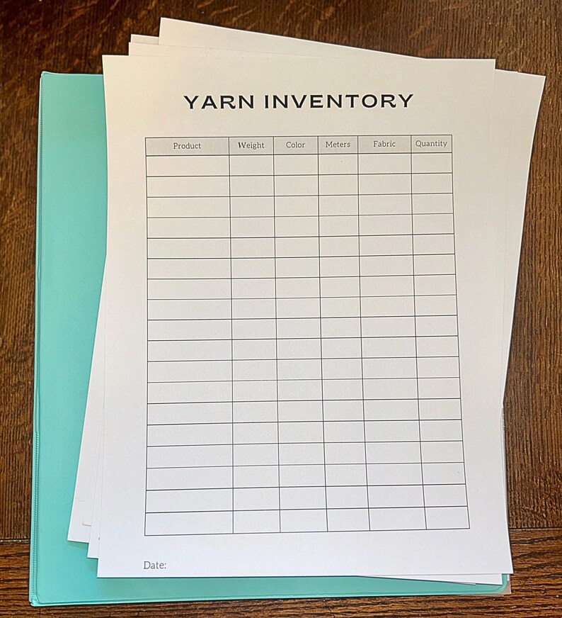 Yarn Inventory Tracker PDF, Printable Yarn Stash Organizer for Knitters ...