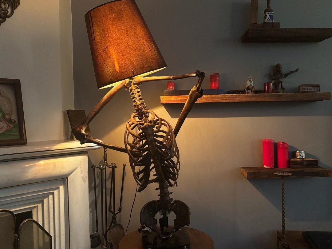 Necrolume: Immortal Skeleton Lamp of Light and Shadows (51''x27'') - Etsy