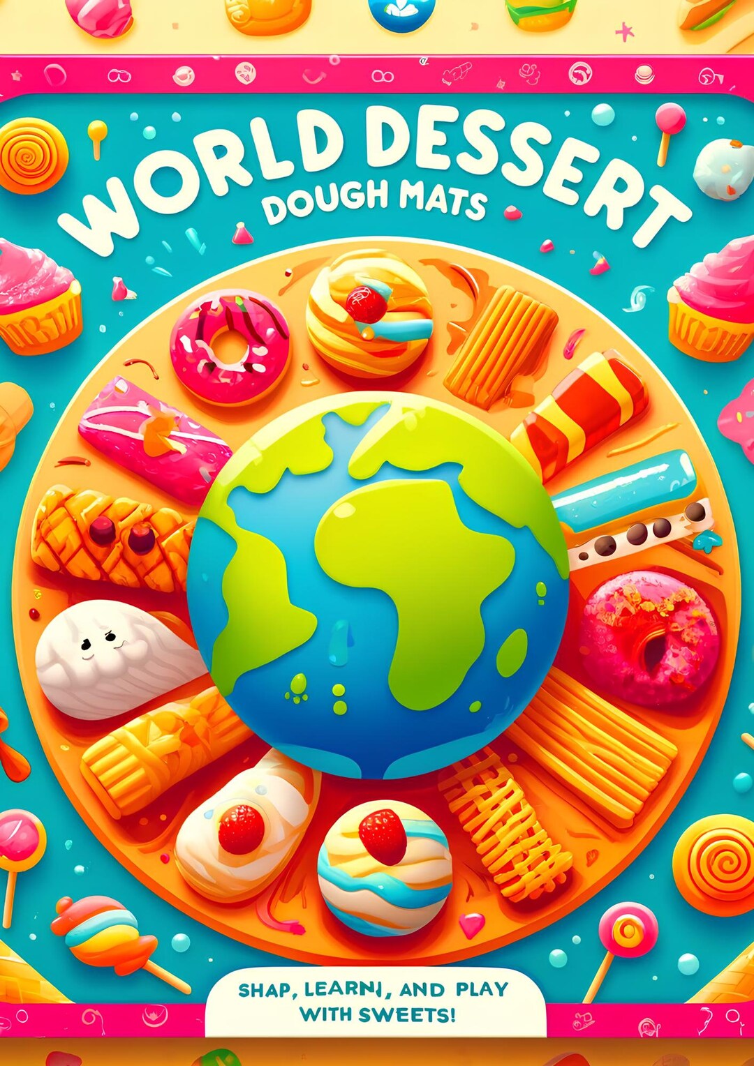 Craft 10 Bundle Mat ,iconic Desserts With Play Dough Mats, Mats ...