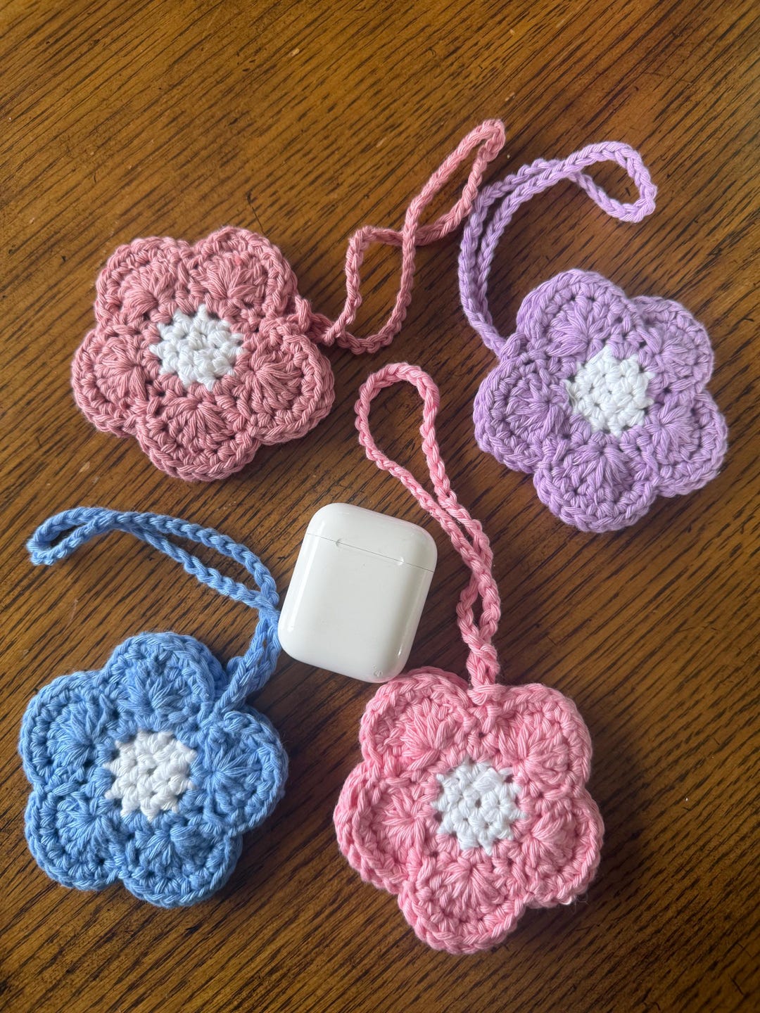 Crochet Daisy Airpods Case | Handmade Cotton Coin Purse - Etsy