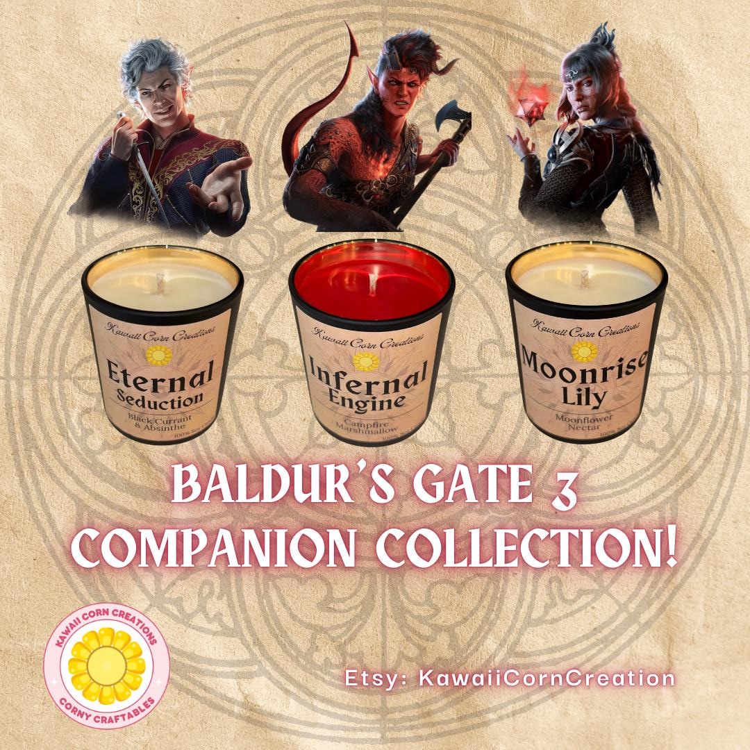 Baldur's Gate 3 Coco Apricot Candle Collection: Karlach, Shadowheart ...