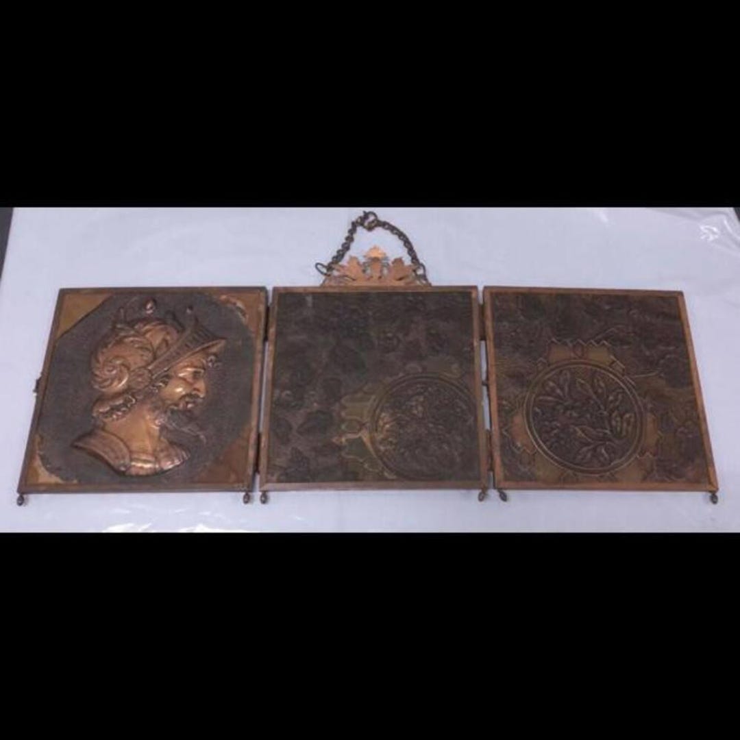 Antique Victorian Triple Fold Vanity Mirror Bronze Medieval Knight - Etsy