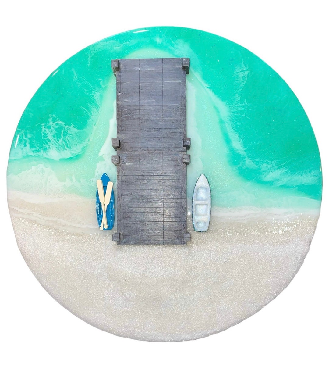 Ocean Boat Dock Resin Wall Art - Etsy