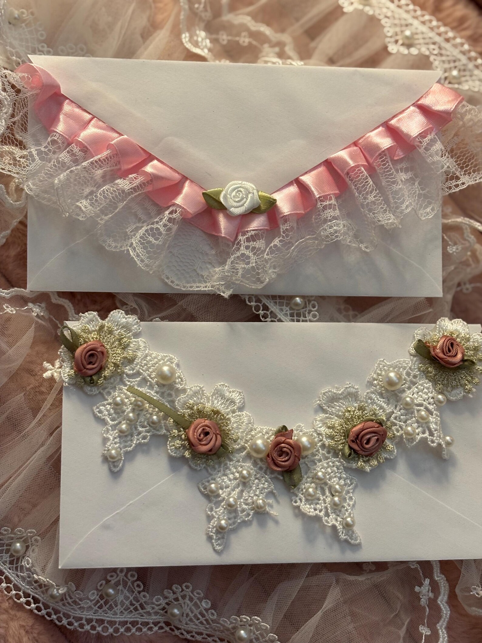 Pink Floral Lace Decorative Envelopes - Etsy