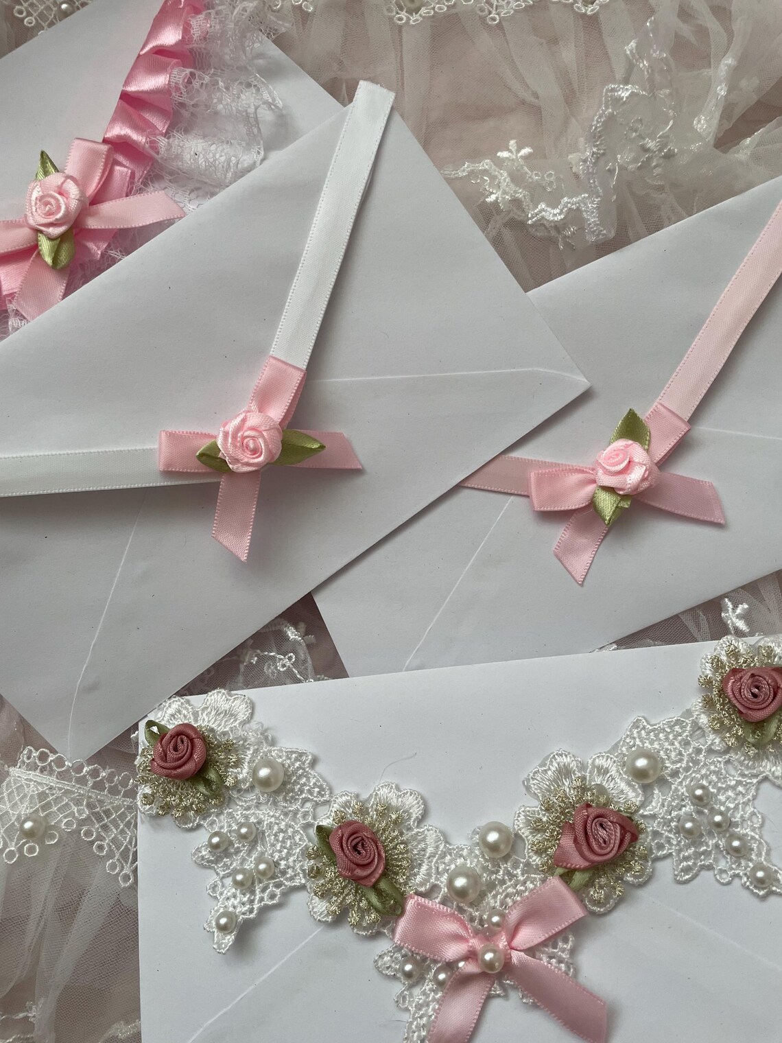 Pink Floral Lace Decorative Envelopes - Etsy