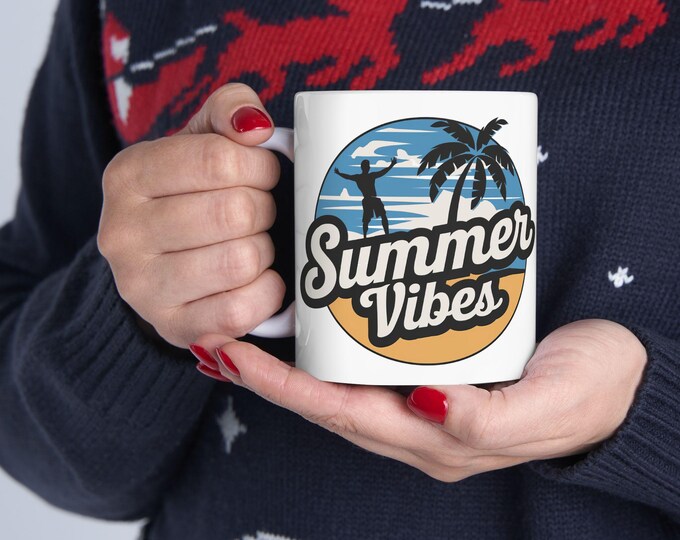 Rainbow Mug Summer Vibes Mug Abstract Cup Marble Inspired Mug Spring ...