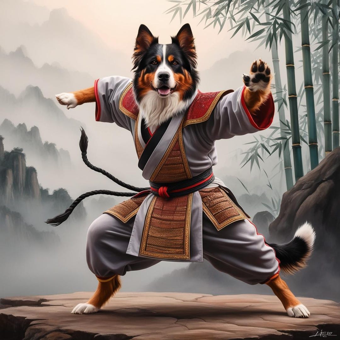 Australin Shepherd Pet Portrait Shepherd Illustration Shepherd Wall Art ...