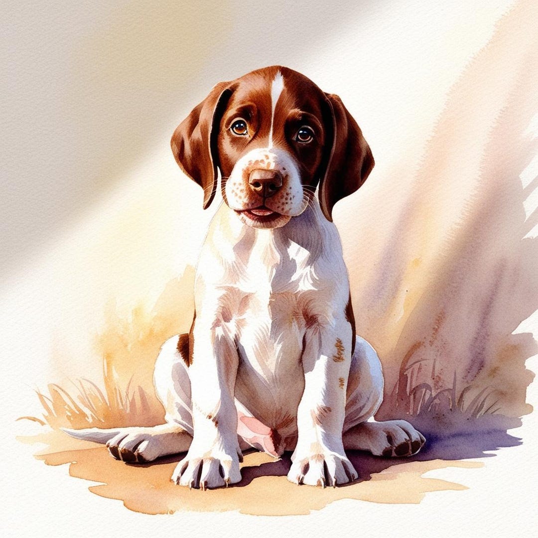 Shorthaired Pointer Pet Portrait Pointer Illustration, Pointer Wall Art ...