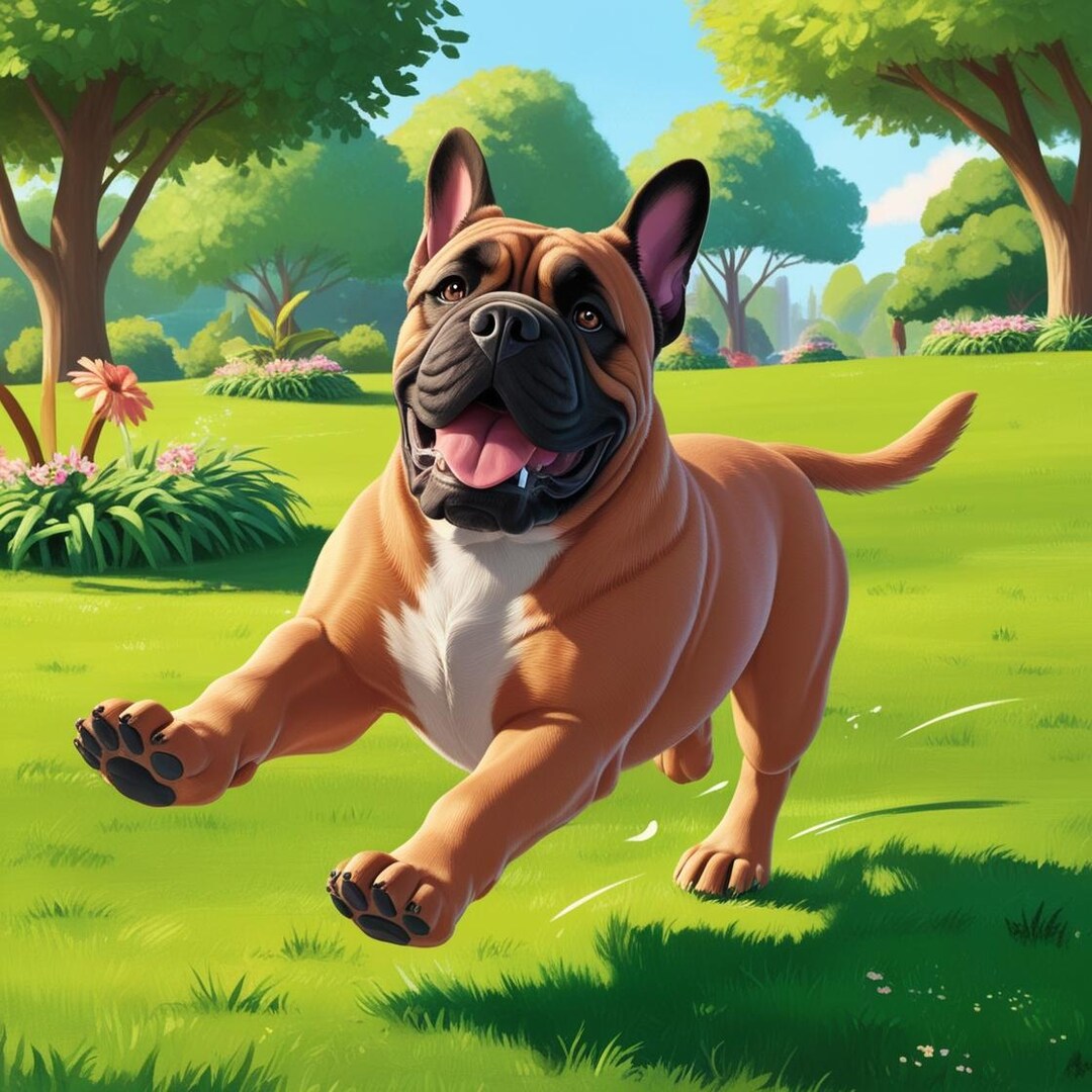 French Mastiff Pet Portrait French Mastiff Illustration French Mastiff ...