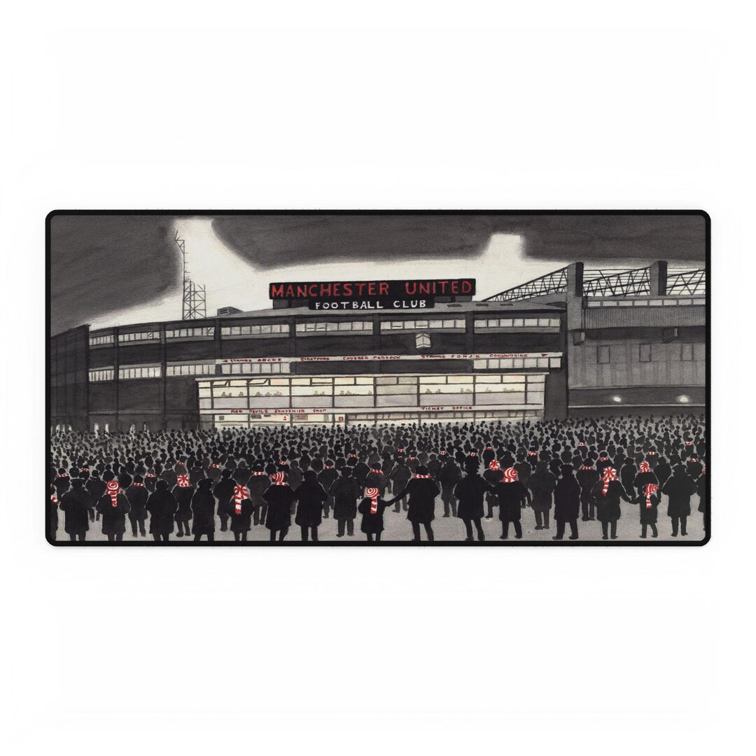 Manchester United Football Themed Large Desk Mat Gift Nostalgic Old ...