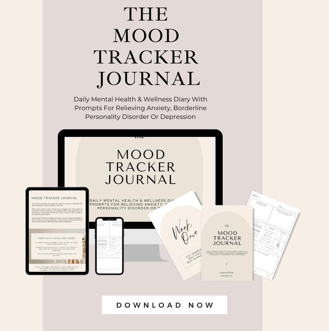 Digital Mood Tracker Journal | Emotional Wellness & Self-care | PDF ...