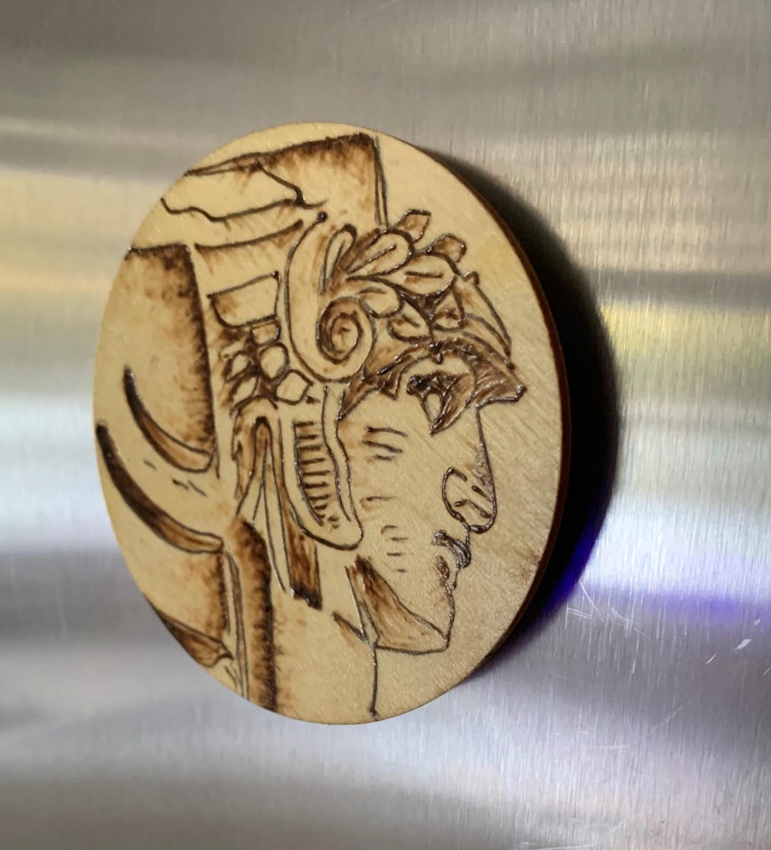 Woodburned Cleveland Guardian of Traffic and Cartoon Magnets ...