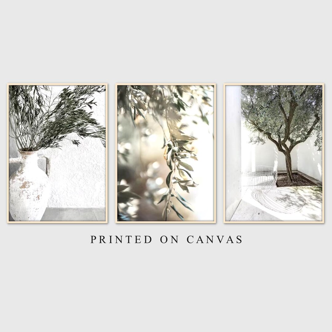 Green Olive Tree Leaf Posters Wall Art Canvas Prints for Modern Nordic ...