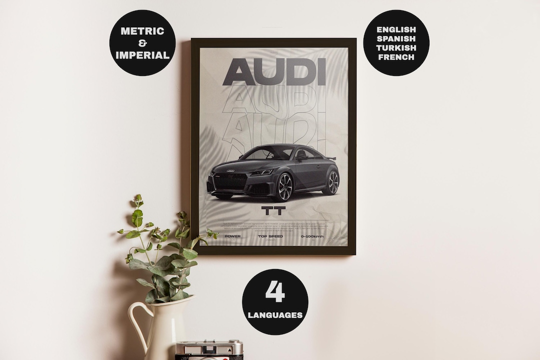 Audi TT Sports Car Poster | Digital Download | Racing Car Poster | Car ...