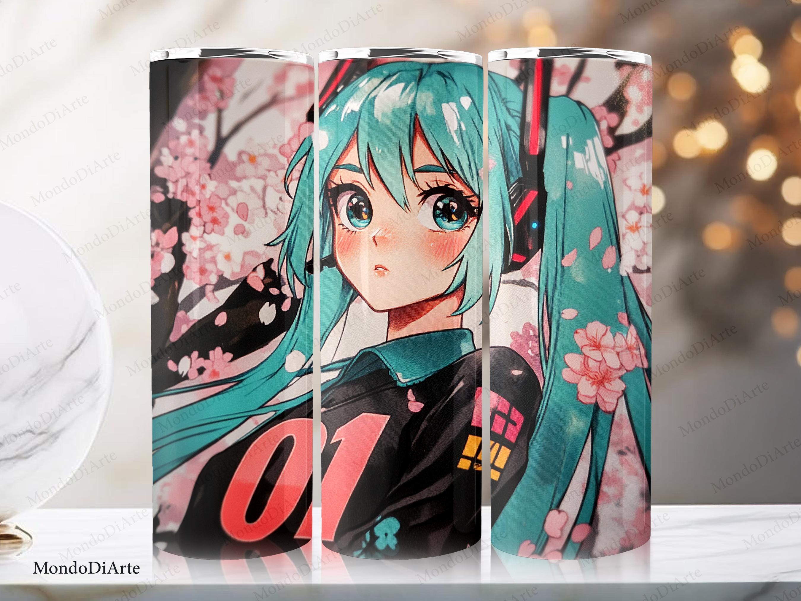 Hatsune Miku Tumbler Wrap, 20oz Skinny Tumbler Sublimation Designs ...
