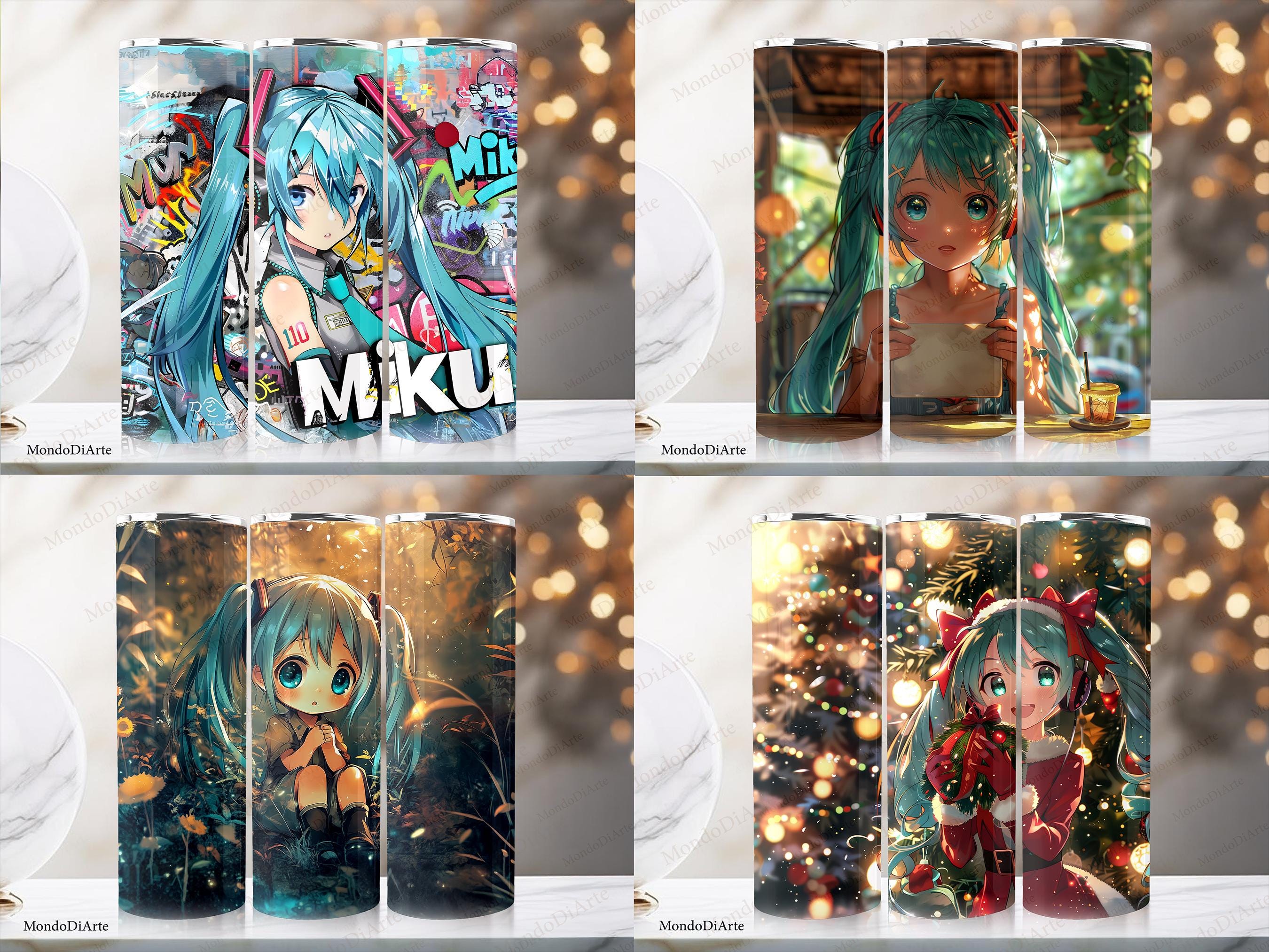Cute Hatsune Miku Tumbler Wrap, 20oz Skinny Tumbler Sublimation Designs ...