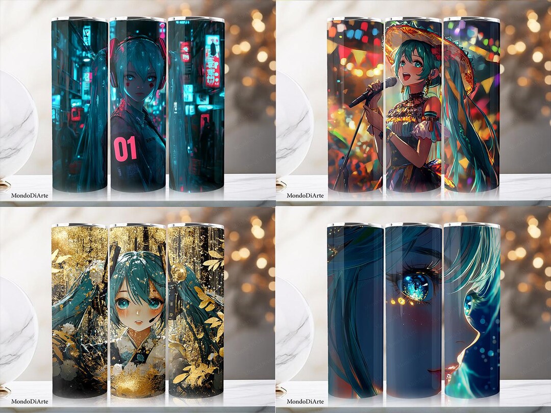Hatsune Miku Tumbler Wrap Png, 20oz Skinny Tumbler Sublimation Designs ...