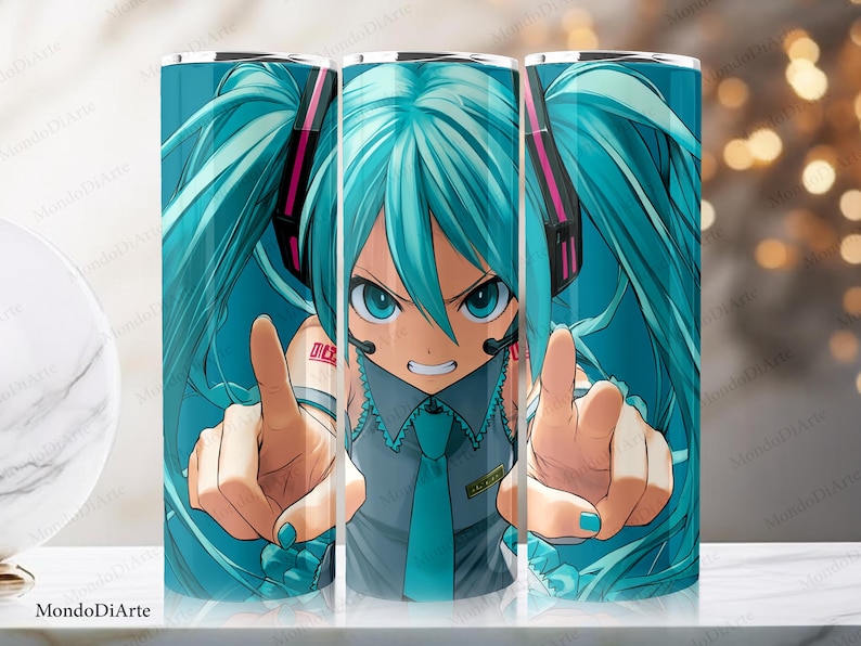 Hatsune Miku Tumbler Wrap, 20oz Skinny Tumbler Sublimation Designs ...