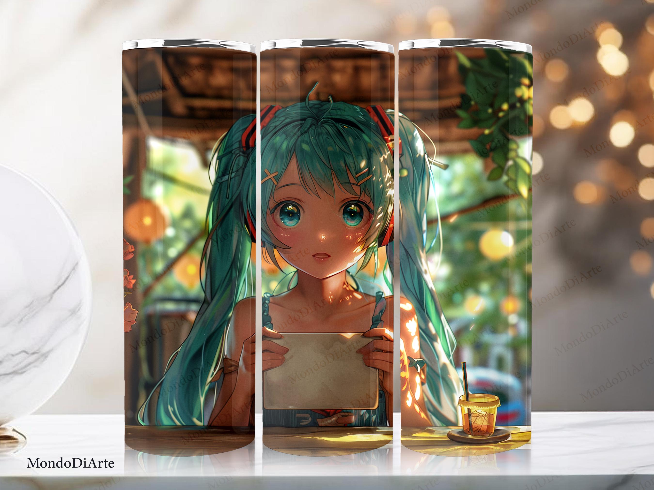 Cute Hatsune Miku Tumbler Wrap, 20oz Skinny Tumbler Sublimation Designs ...